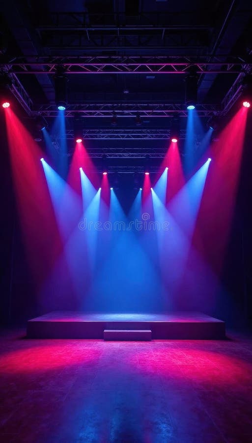 Sleek Stage Rigging, Lighting Trusses, Central Venue Setup, Scene ...