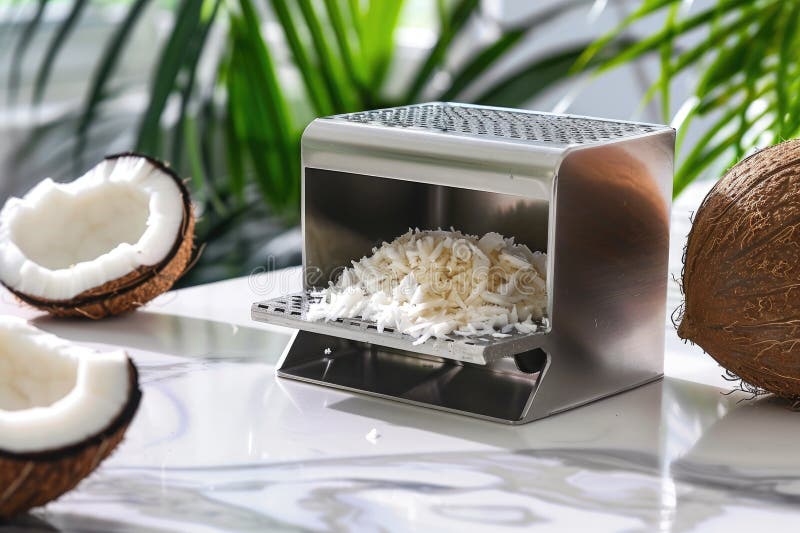 Sleek Stainless Steel Coconut Grater with Efficient Blades Stock ...