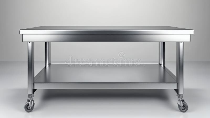 Modern Stainless Steel Workbench on Casters Ideal for Creative Spaces ...