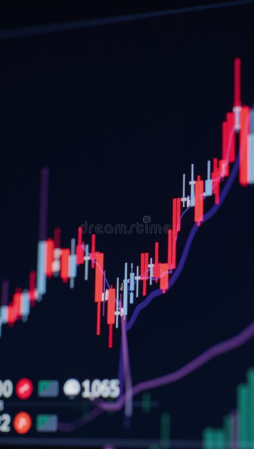 Sleek Stock Market Graph with Bold Colors Indicating Continuous Growth ...