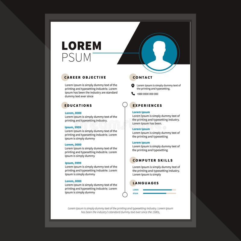 Vector Minimalist CV Resume Template with Nice Typography Design. Stock ...