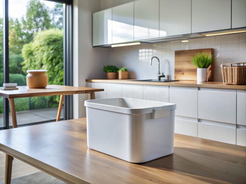 Sleek and Stylish White Plastic Kitchen Container: a Modern Minimalist ...