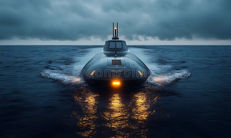 AI-Generated Submarine at Night Stock Illustration - Illustration of ...