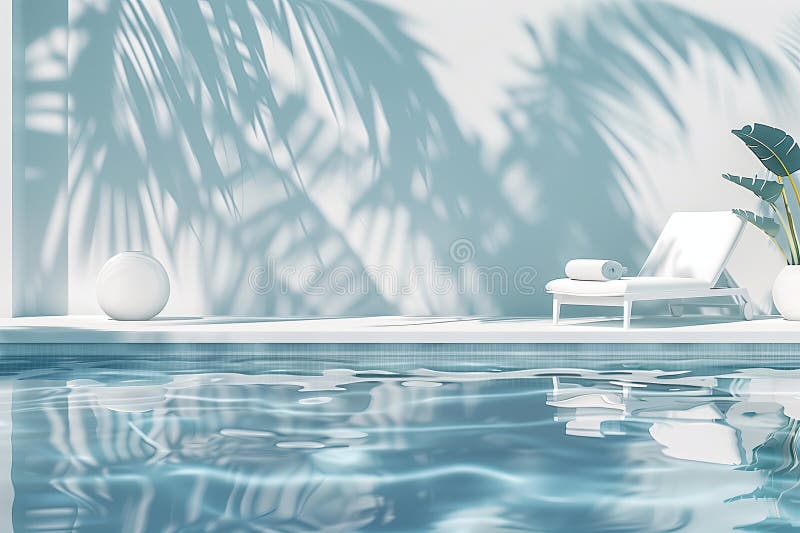 A Sleek Summer Banner Background Showcasing a Modern Poolside Scene ...