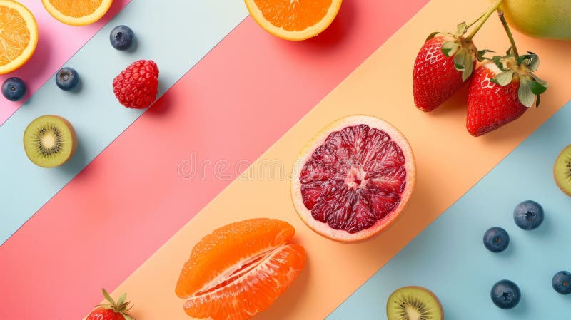 Sleek Summer Fruit Composition with Minimalist Elements and Negative ...