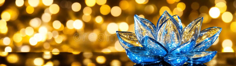 A Sleek Surface Showcases a Glowing Sapphire Blue Rose, Framed by a ...