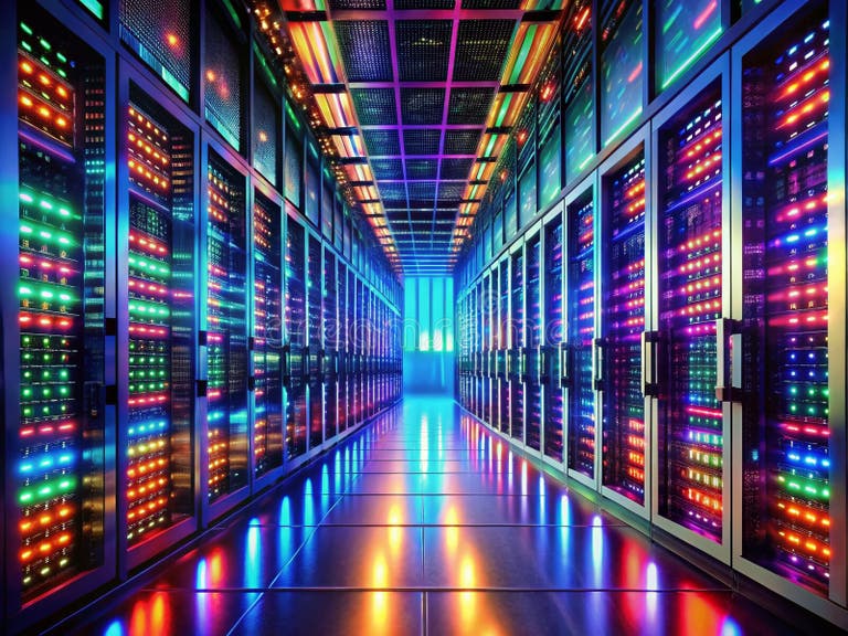 Sleek Synchronized LED Server Racks in a CuttingEdge Data Center an ...