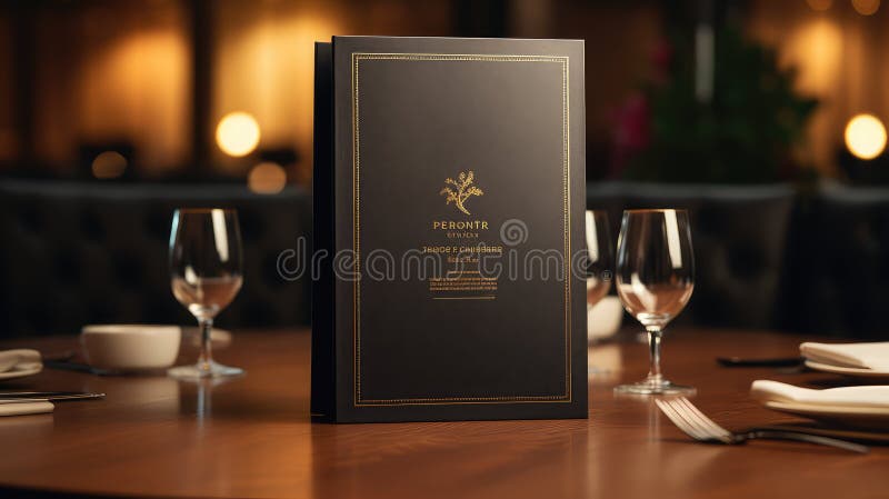 Sleek table menu mockup stock illustration. Illustration of menu ...