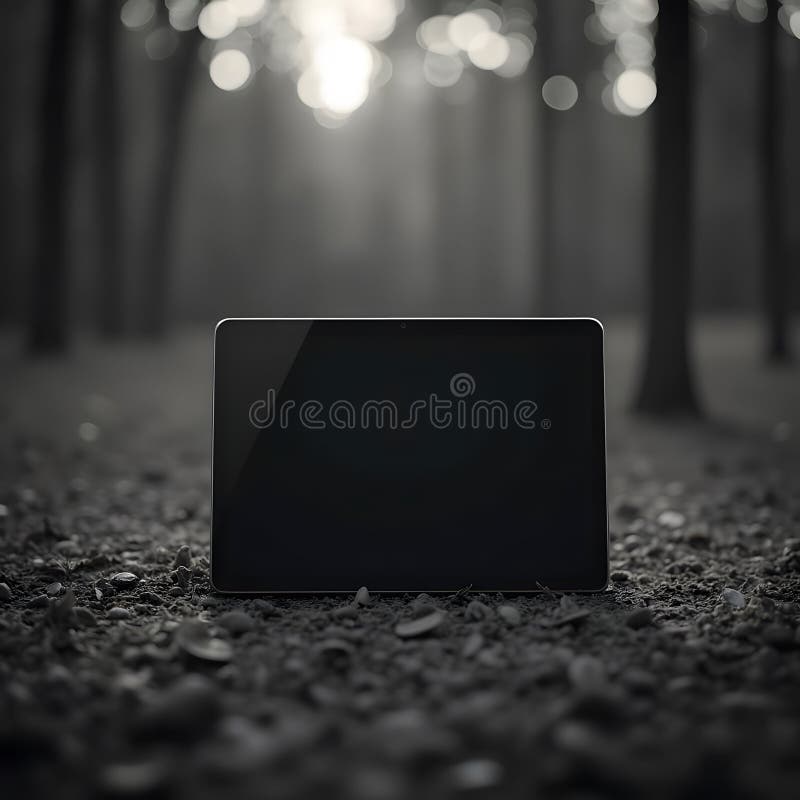 Sleek Tablet Background: Moody Shadows in Soft Natural Setting Stock ...