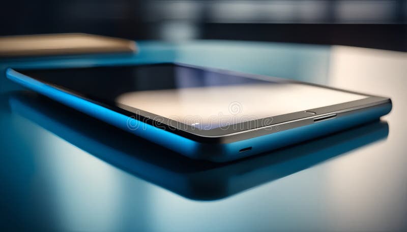 Sleek Tablet with Scenic Display Stock Illustration - Illustration of ...