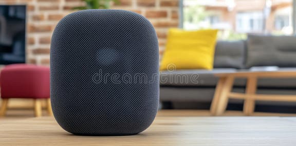 The Sleek Tabletop Showcases a Modern Compact Wireless Speaker Equipped ...