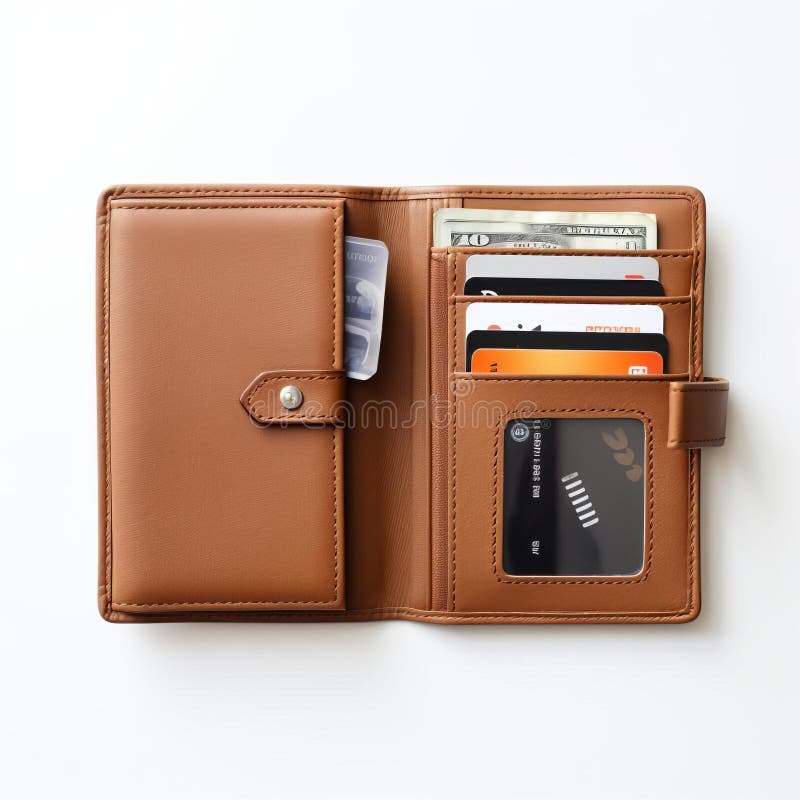 Sleek Tan Leather Wallet with Snap Closure Design Stock Illustration ...