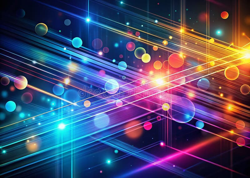 Sleek Tech Background Design Modern Line Art and Bokeh for Abstract ...