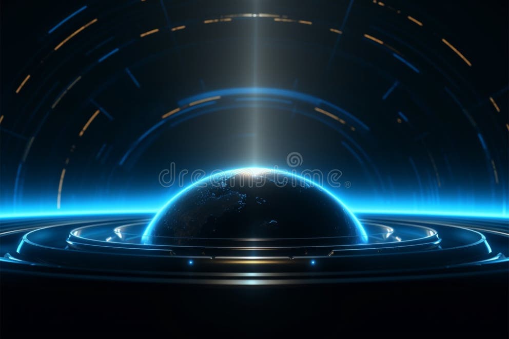 Sleek Tech Globe Backdrop Minimalistic Design for Business ...