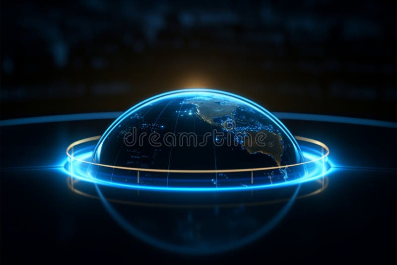 Sleek Tech Globe Backdrop Minimalistic Design for Business ...