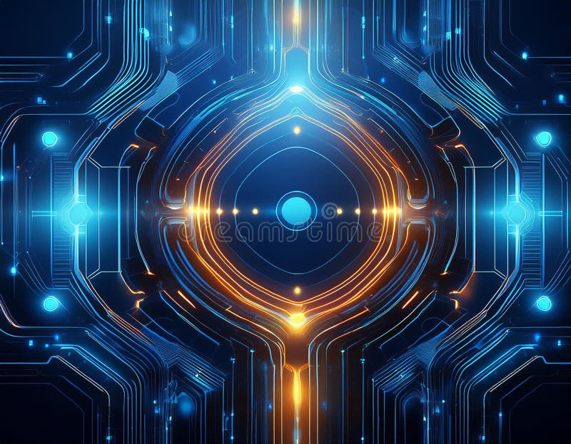 Sleek Technology Background with Circuit Patterns and Glowing Lines ...