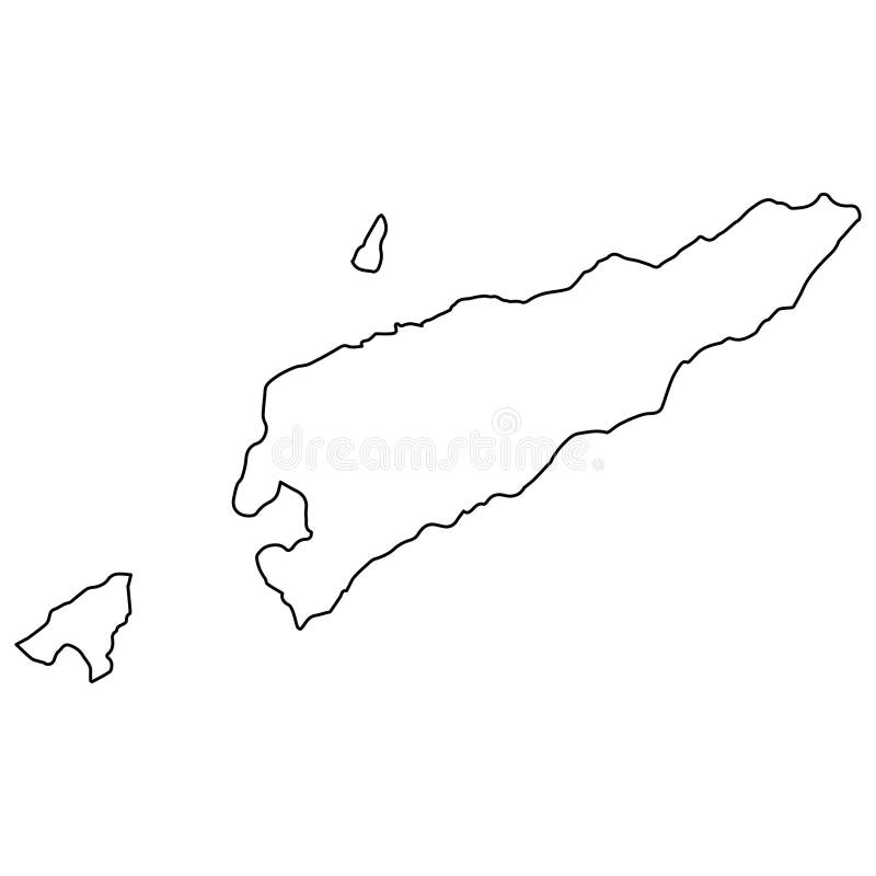 Sleek Timor Leste Outline, Minimalist Map in Black Silhouette Stock ...