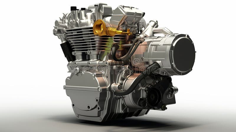 Sleek and Transparent Engine Structure with Shadows on Smooth Floor ...