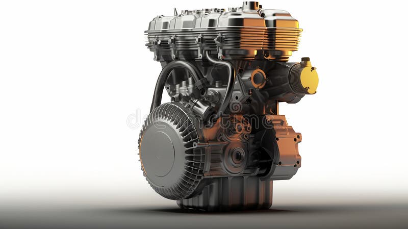 Sleek and Transparent Engine Structure with Shadows on Smooth Floor ...