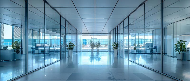 Sleek and Transparent Modern Office Design. Concept Office Design ...