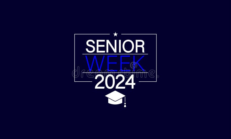 Sleek and Trendy Senior Week 2024 Text Illustration Stock Vector ...