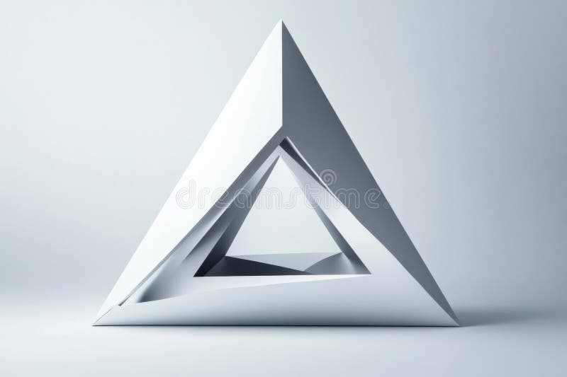 Modern Geometric Sculpture Showcasing a Three Dimensional Triangular ...