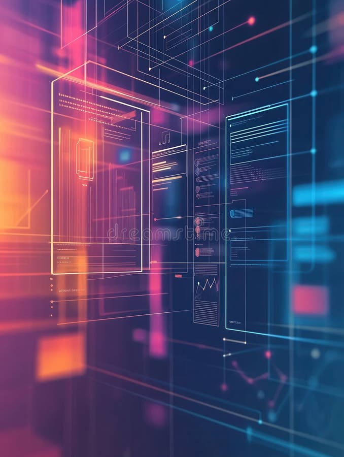 Sleek UIUX Wireframe Design Mockups with Translucent Elements and Grid ...