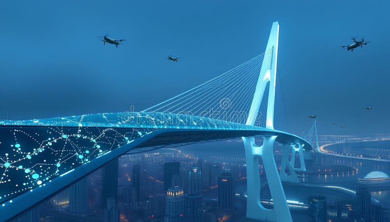 Sleek, Ultra-modern Bridge Built by AI, Featuring a Seamless Glass ...