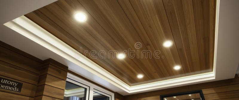 Sleek UPVC Soffit Cladding, Wood Effect, Recessed Lighting, Home ...