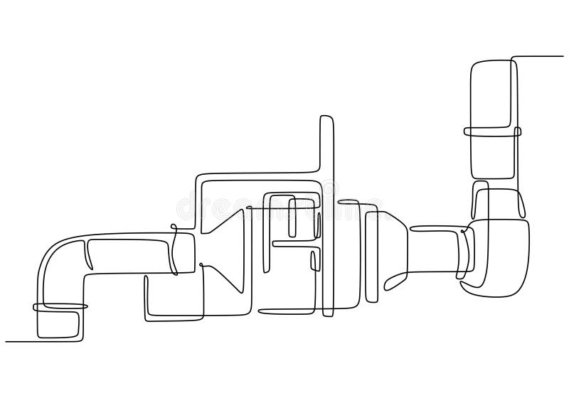 Sleek Vector Design of a Large Factory with Pipes and Channels in ...