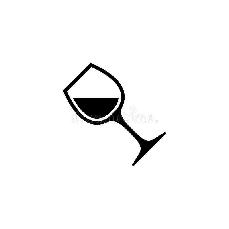 Sleek Vector Icon of Wine Glass with Liquid, Ideal for Culinary and ...