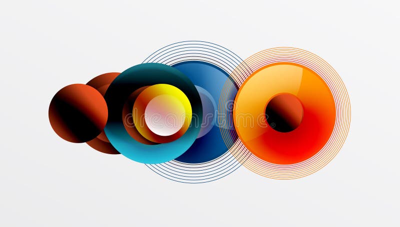 Sleek Vector with Overlapping Circles in Vibrant Colors and Smooth ...