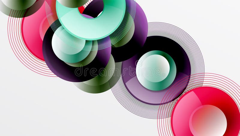 Sleek Vector with Overlapping Circles in Vibrant Colors and Smooth ...