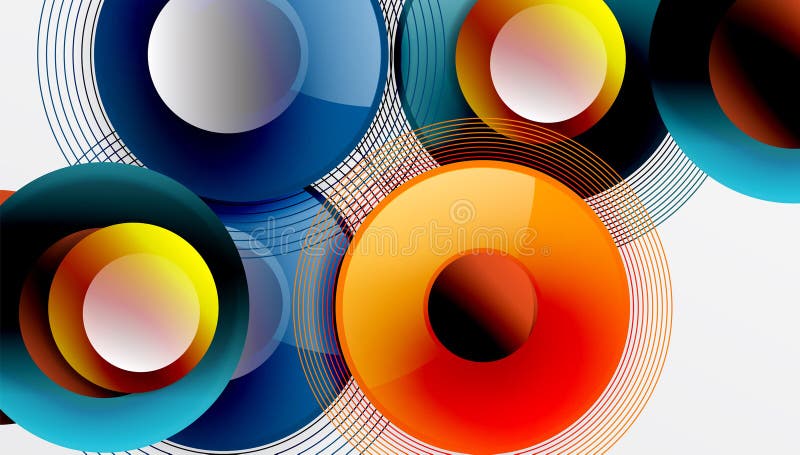 Sleek Vector with Overlapping Circles in Vibrant Colors and Smooth ...