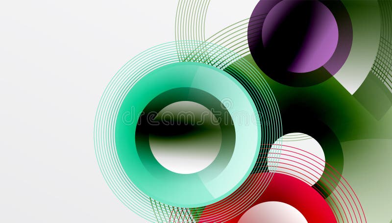 Sleek Vector with Overlapping Circles in Vibrant Colors and Smooth ...