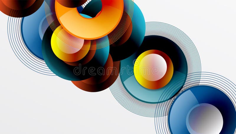 Sleek Vector with Overlapping Circles in Vibrant Colors and Smooth ...