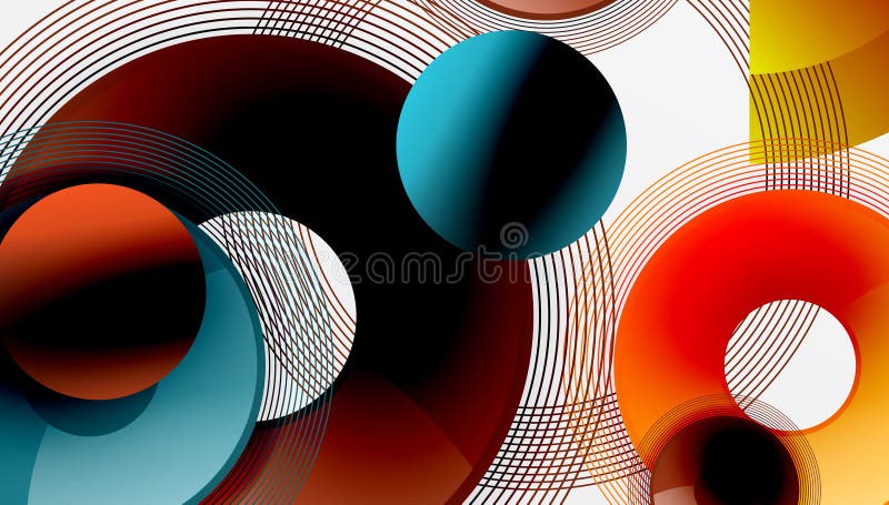 Sleek Vector with Overlapping Circles in Vibrant Colors and Smooth ...