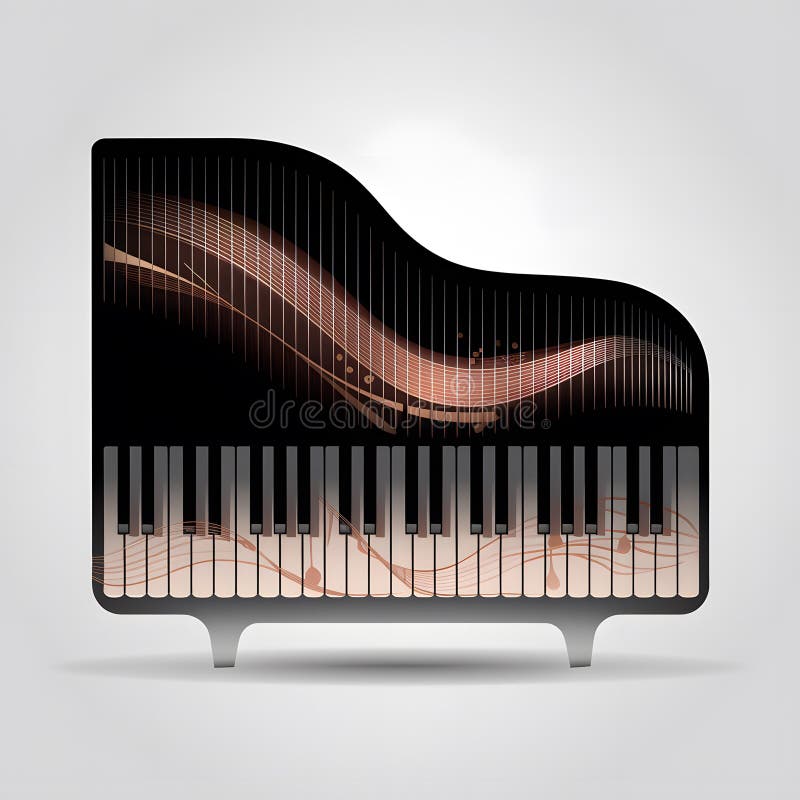 Modern Piano Design with Artistic Notes and Elegant Key Arrangement ...