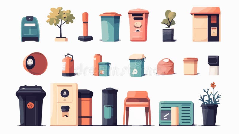 Sleek Vector Trash Can Design for Modern Usage Stock Illustration ...