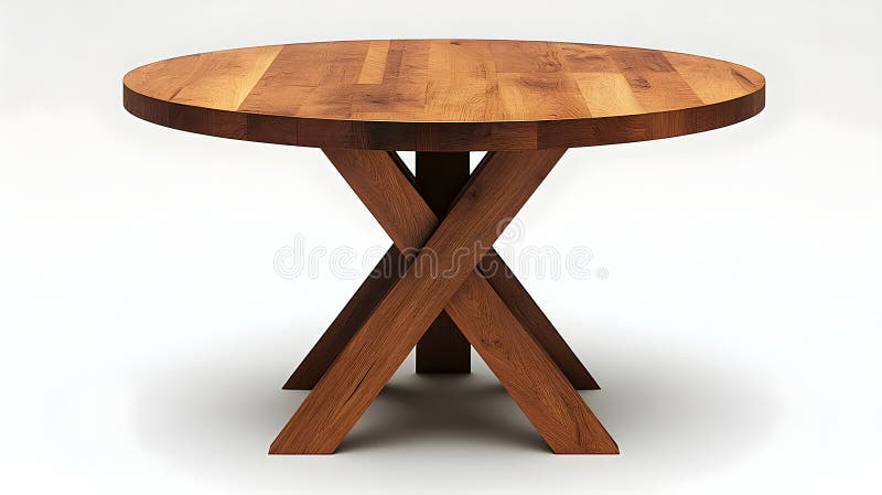 Sleek and Versatile Wooden Round Dining or Workspace Table with Elegant ...