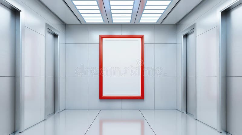 A Sleek Vertical Poster Mockup Displayed in a Modern Elevator, Perfect ...