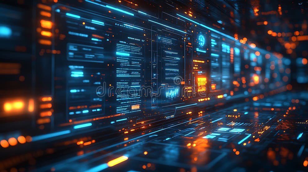 Sleek Virtual Document Management System with Glowing Data Interface ...