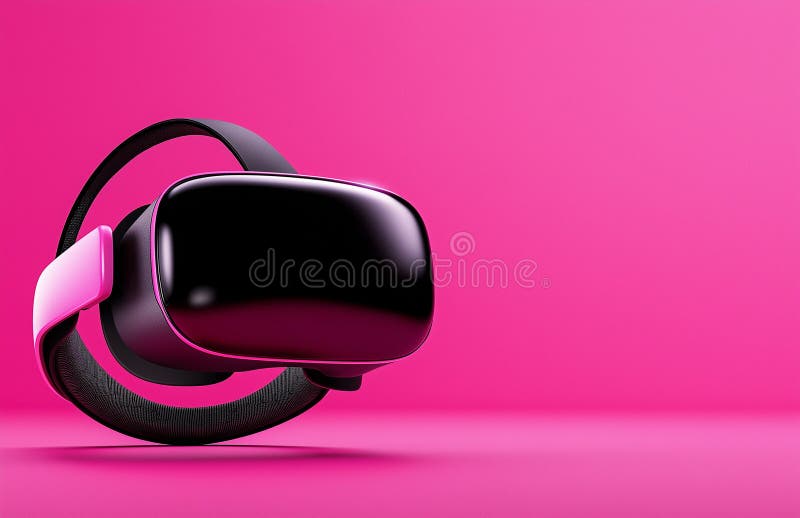 Sleek Virtual Reality Headset Rests on Vibrant Pink Background ...