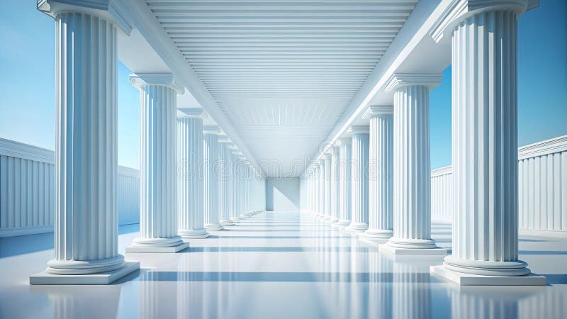 Sleek White Architectural Background with Tilted Columns a 3D Render ...