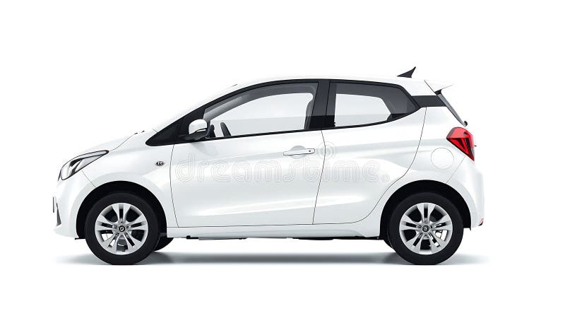 Sleek White City Car: Modern Design and Compact Size Stock Illustration ...