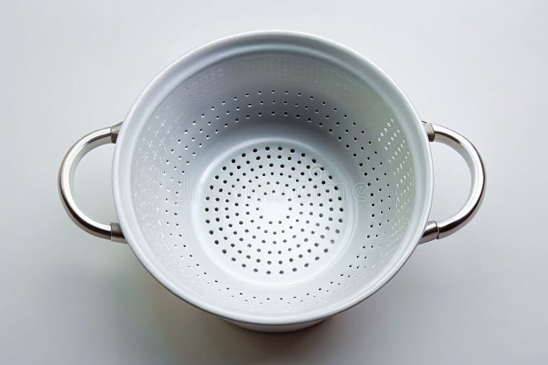 Sleek White Colander with Bold Black Handles a Modern Kitchen Essential ...