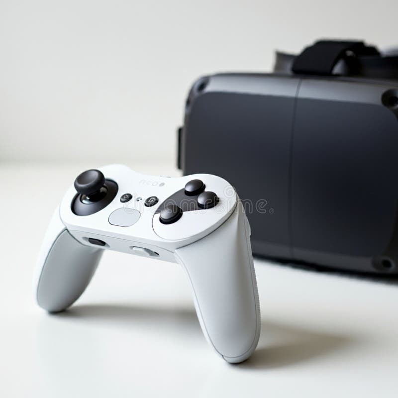 A Sleek White Gaming Controller with Dual Analog Sticks, Buttons, and a ...