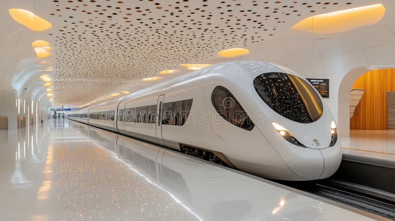 Modern High-Speed Train Station Stock Illustration - Illustration of ...