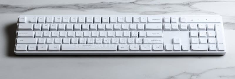 Sleek White Keyboard and Minimalistic Office Essentials Create a Clean ...