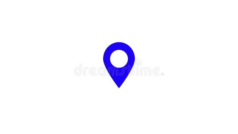 Blue Map Pin with Target Circles Icon on White Background Stock Footage ...